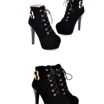 Red Platform High Heel Boots on Luulla