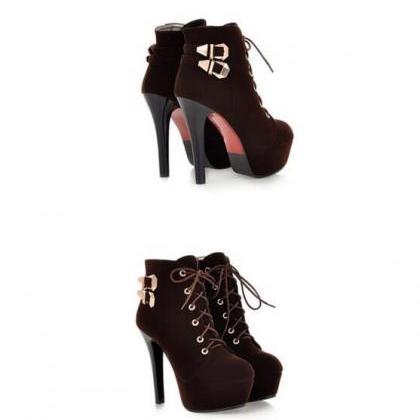 Red Platform High Heel Boots on Luulla