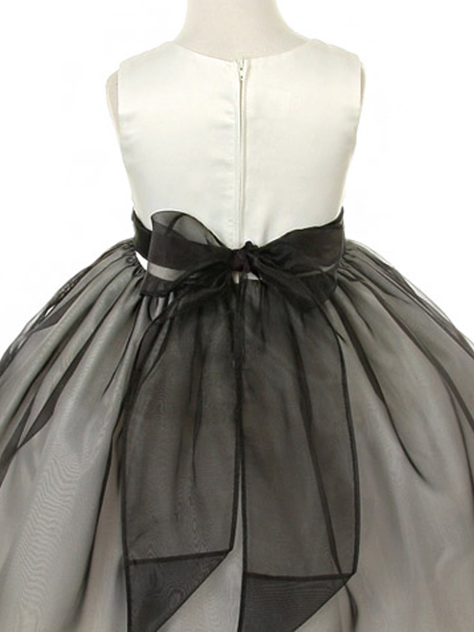 Ivory Lace Tulle Flower Girl Dress With Navy Sash And Bow On Luulla