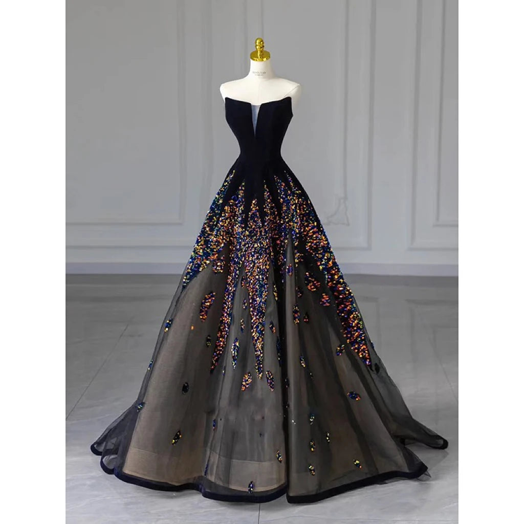 Strapless Black Ball Gown With Sequin Detail on Luulla