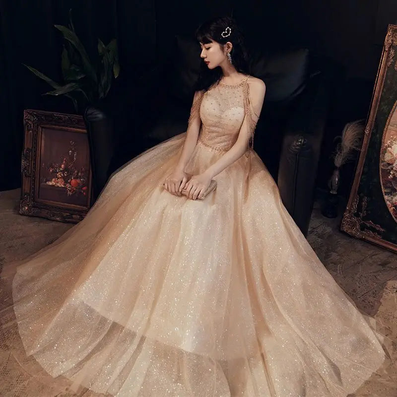 Sparkling A-line Gown With Intricate Lace Detailing on Luulla