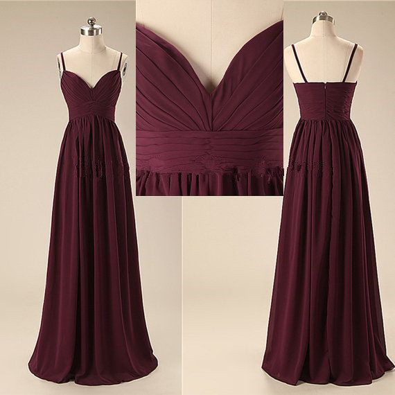 Elegant Handmade Long Sweetheart Straps Simple Prom Dresses, Long Prom ...